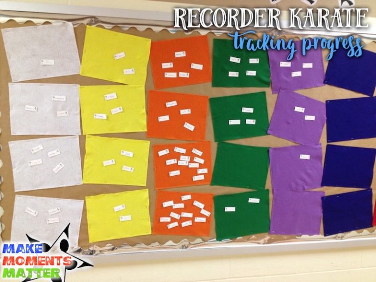 Recorder Karate Progress with Felt and Velcro - Make Moments Matter