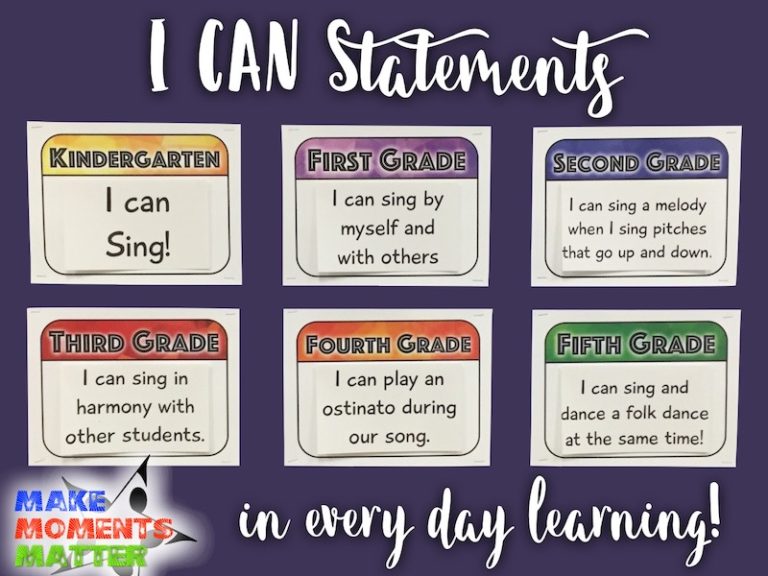 I Can Statements in the Music Room - Make Moments Matter